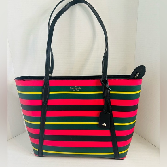 kate spade | Bags | Kate Spade Large Cara Wrapping Paper Pattern Tote ...